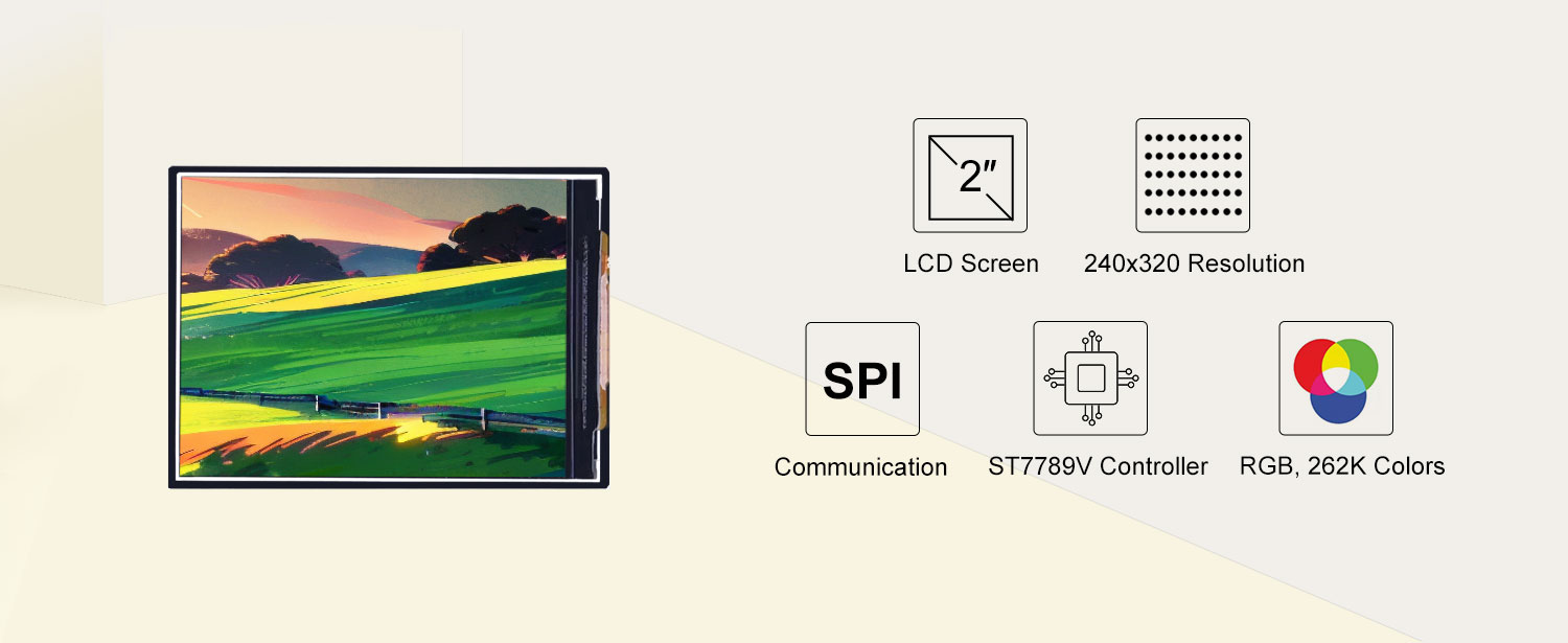 2inch LCD Display Module, IPS LCD Screen, Onboard ST7789V, 240x320 ...