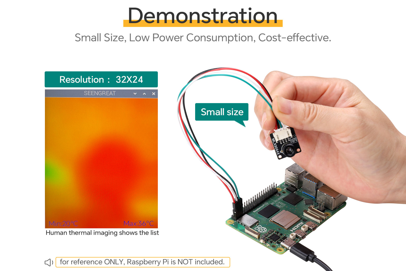 Distance Range Thermal Imaging Camera MLX90640 Infrared Array Breakout ...
